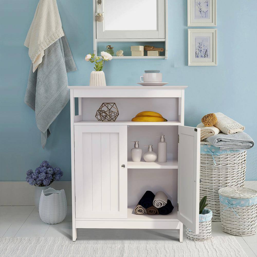 23.62 in. W x 11.81 in. D x 31.5 in. H White MDF Freestanding Linen ...