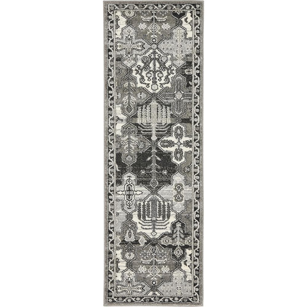 Unique Loom La Jolla Cathedral Gray 2' 0 x 6' 0 Runner Rug 3133412 ...