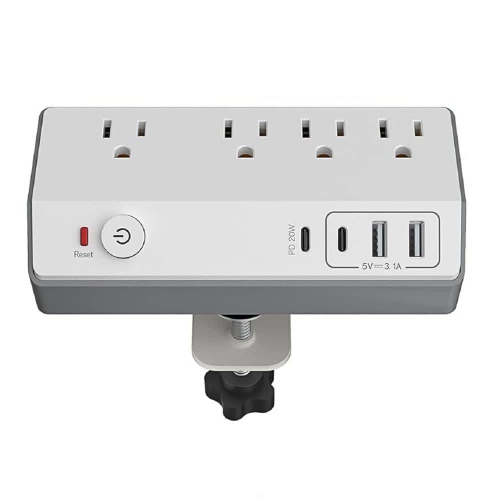 Vrbgify Desk Clamp Power Strip Charging Power Station, Removable Desk ...