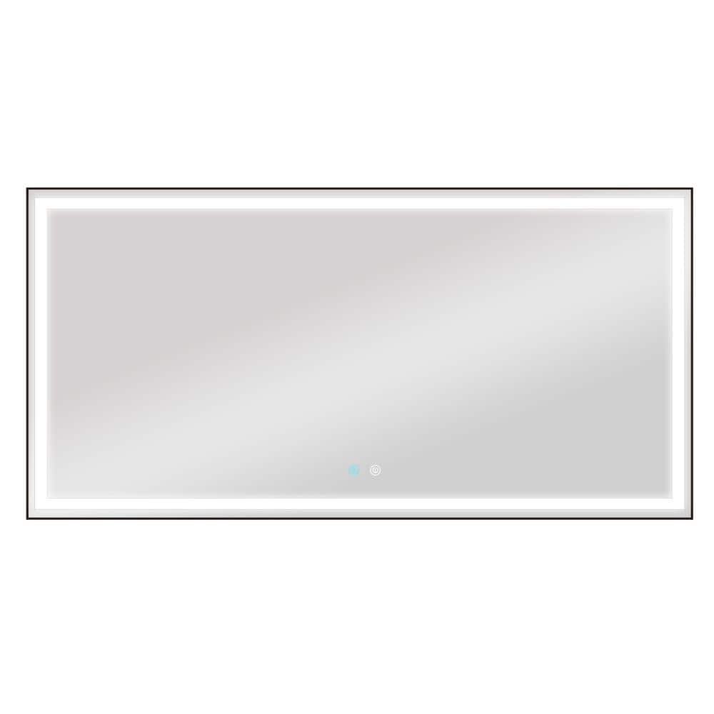 JimsMaison 72 in. W x 36 in. H Rectangular Frameless Anti-Fog Wall ...