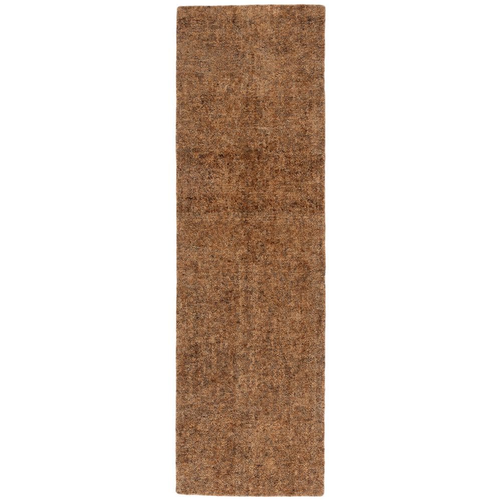 SAFAVIEH Gabbeh 2 ft. x 8 ft. Gold/Brown Solid Runner Rug GAB101T-28 ...