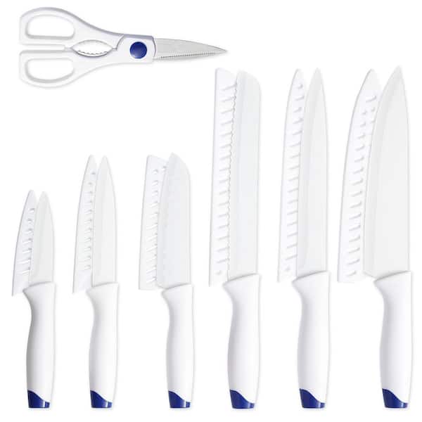Wudkey 13-Piece White Knives Set with Nonstick Ceramic Anti-Rust ...