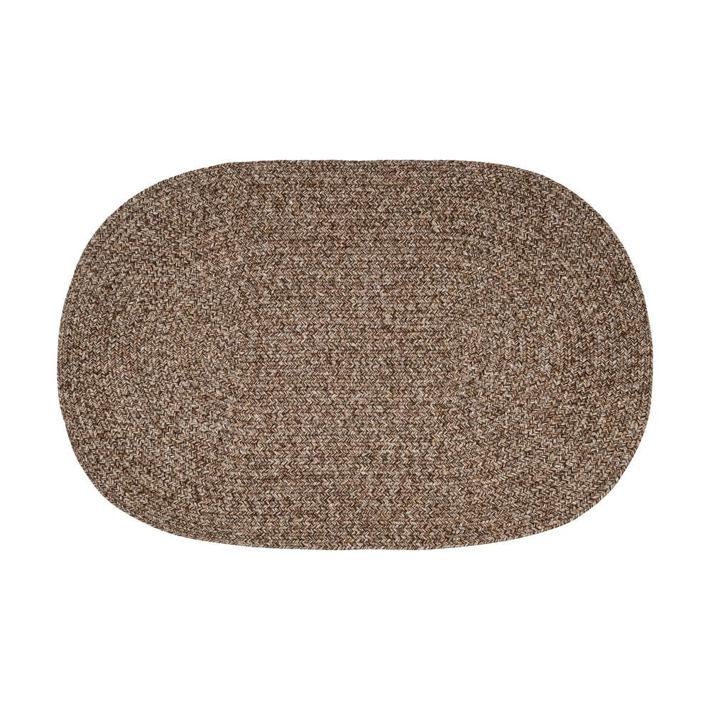 Rhody Rug Newberry Brown Tweed 2 ft. x 3 ft. Oval Indoor/Outdoor ...