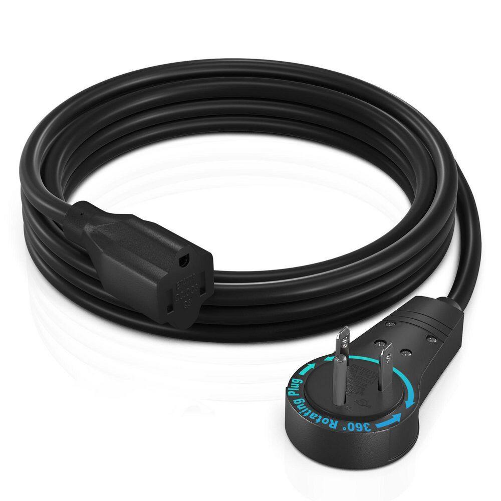 MAXIMM 6 ft. 16/3 Light Duty Indoor Extension Cord 360° Rotating Flat ...