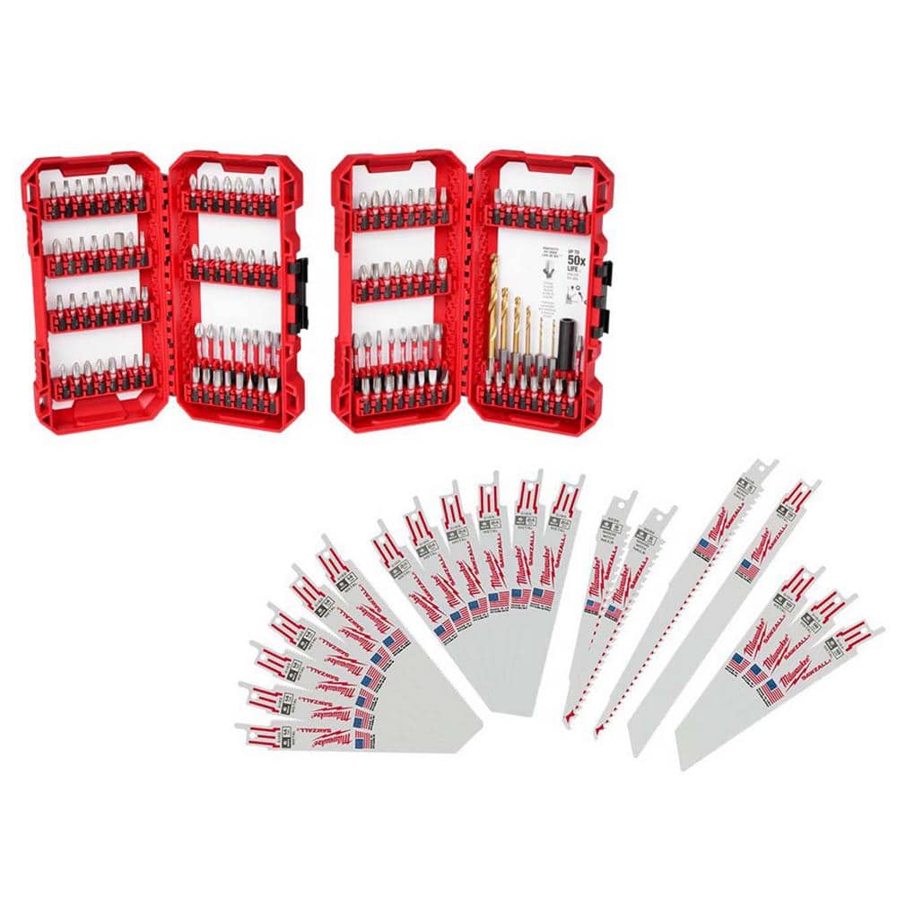 Milwaukee Shockwave Impact Duty Alloy Steel Driver Bit Set Sawzall Bi ...
