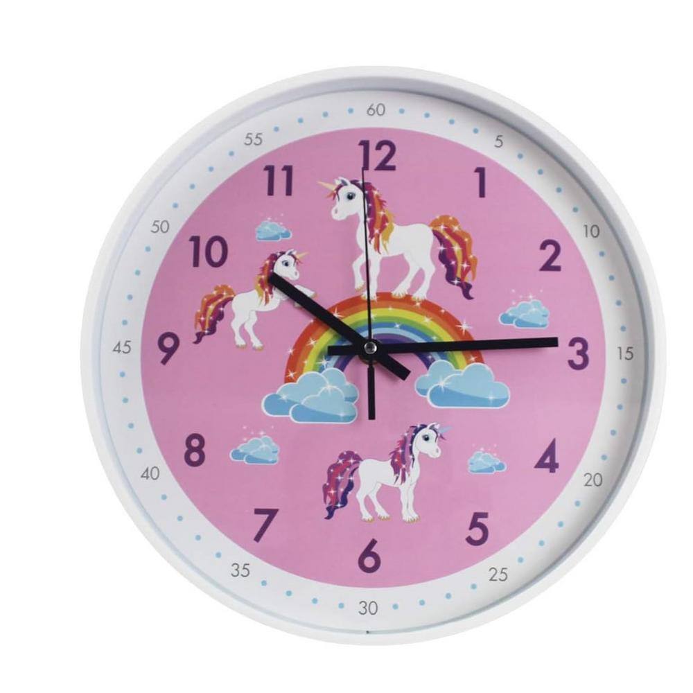 Wooden Frame Pink Mechanical Wall Clock, 12 in. Modern Wall Clock ...