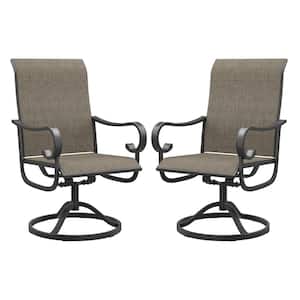 Erovio Outdoor Patio Swivel Dining Chairs Set of 4 with Rust-Resistant ...