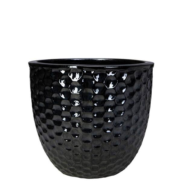 15 in. Athena Planter - Black DG-036B-BK - The Home Depot