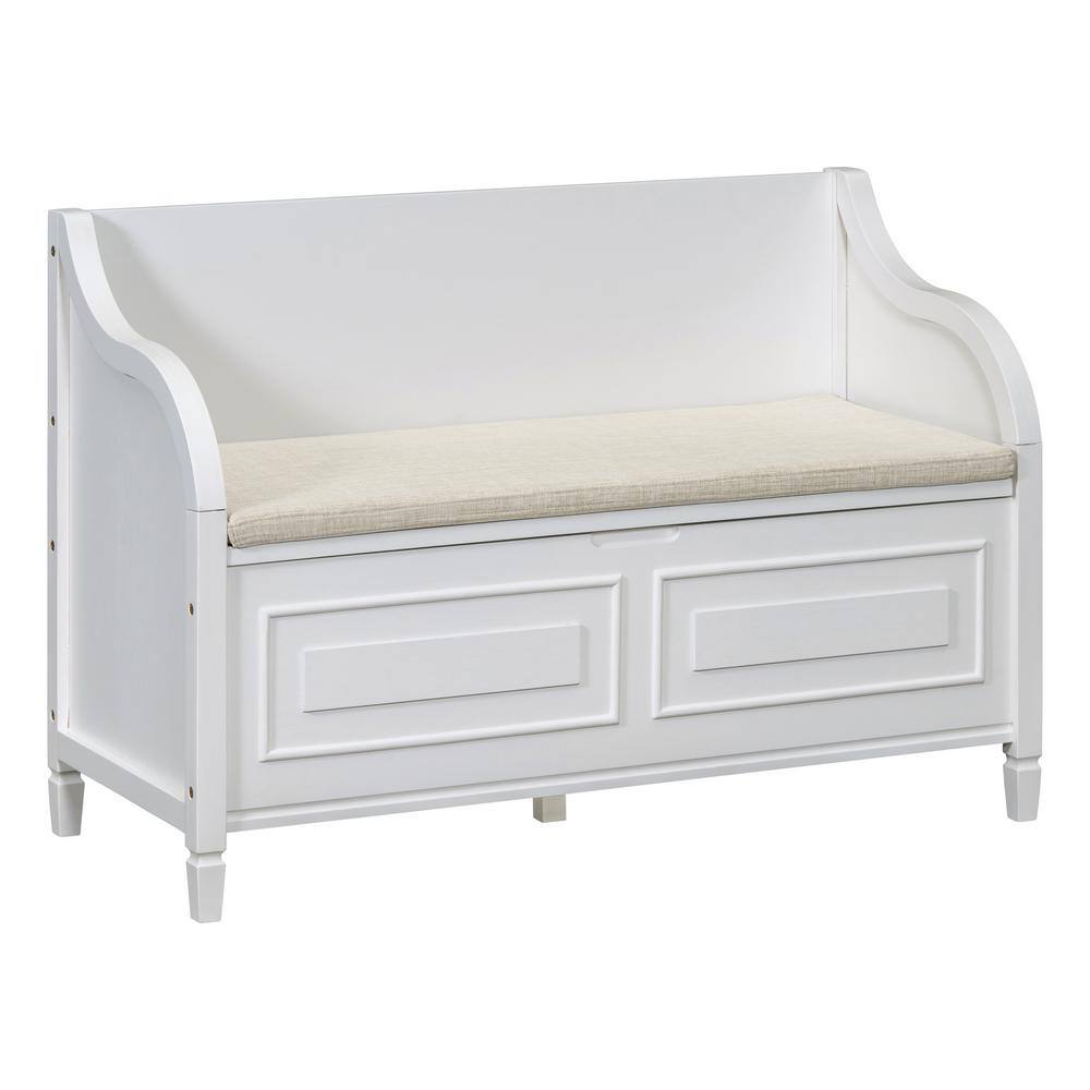Reviews for Harper & Bright Designs White Dining Bench Back with Hidden ...