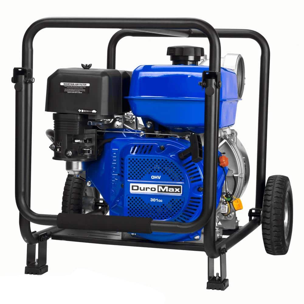 DUROMAX 301cc 4 in. Dual Fuel Semi-Trash Water Pump XP904WX - The Home ...