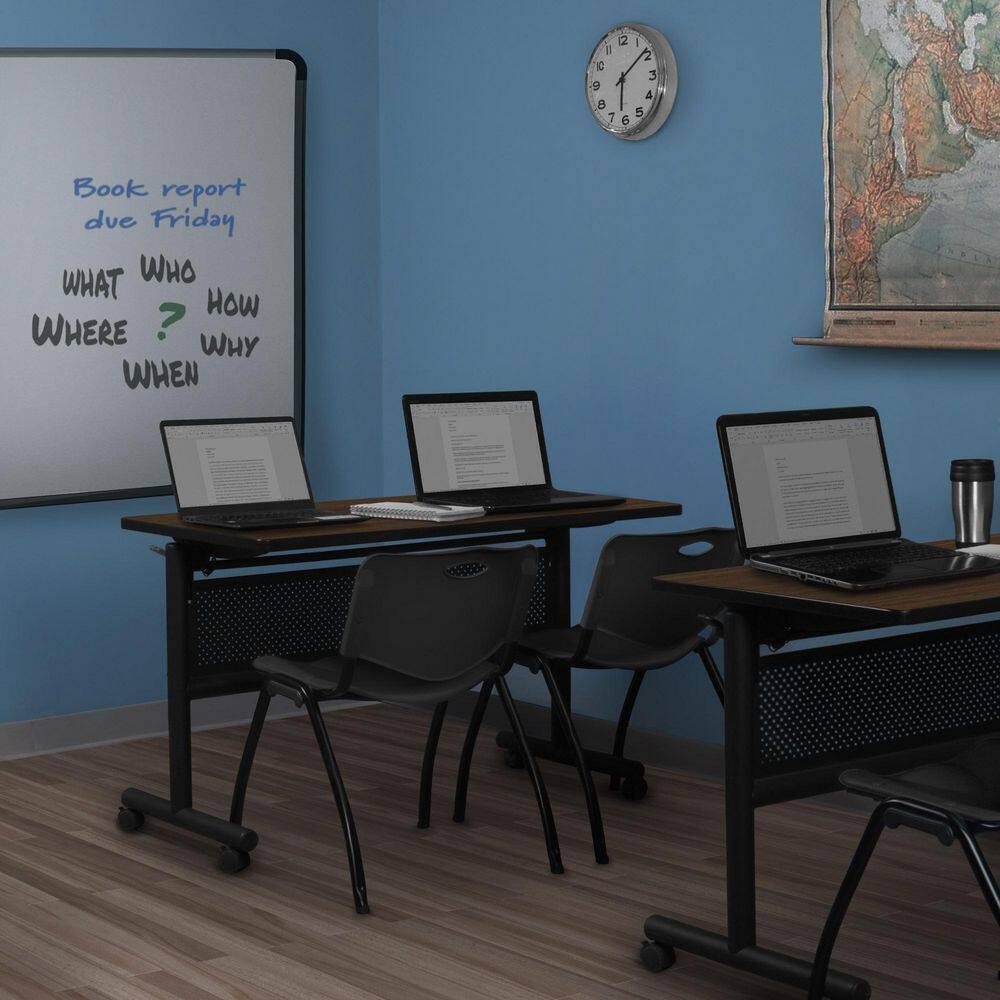 Regency Kobe 48 in x 24 in. Neo Walnut Flip-Top Privacy Nesting Table ...