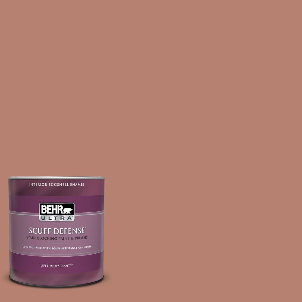 BEHR ULTRA 1 qt. #S180-5 Auburn Glaze Extra Durable Eggshell Enamel Interior Paint & Primer ...