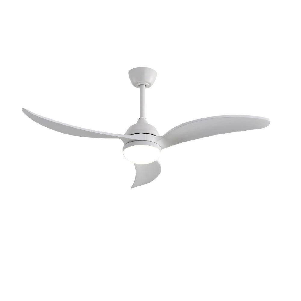 CIPACHO 52.1 in. Indoor White Ceiling Fan with 3 Solid Wood Blades ...