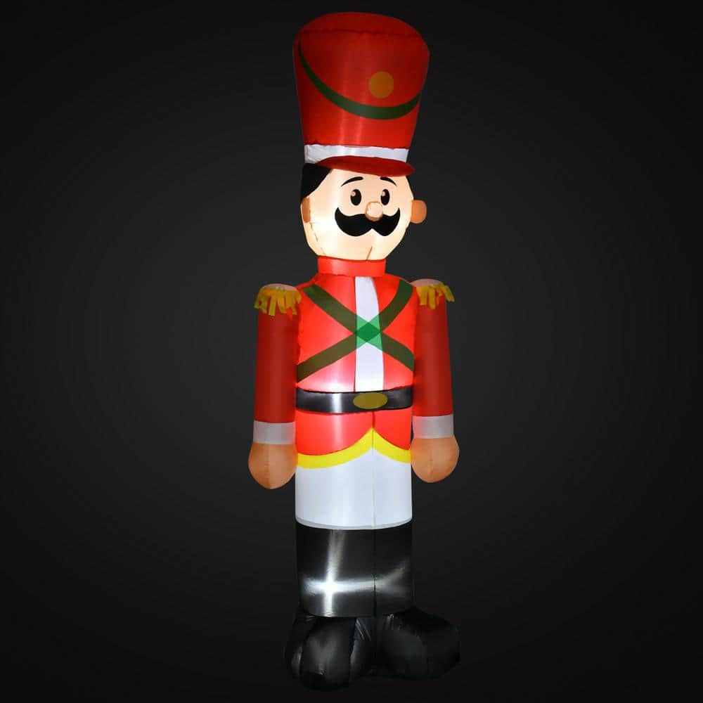 HOMCOM 6 ft. x 2 ft. Christmas Inflatable Walnut Soldier, Lighted ...