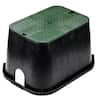 NDS 14 in. X 19 in. Rectangular Valve Box and Cover, Black Box, Green ...