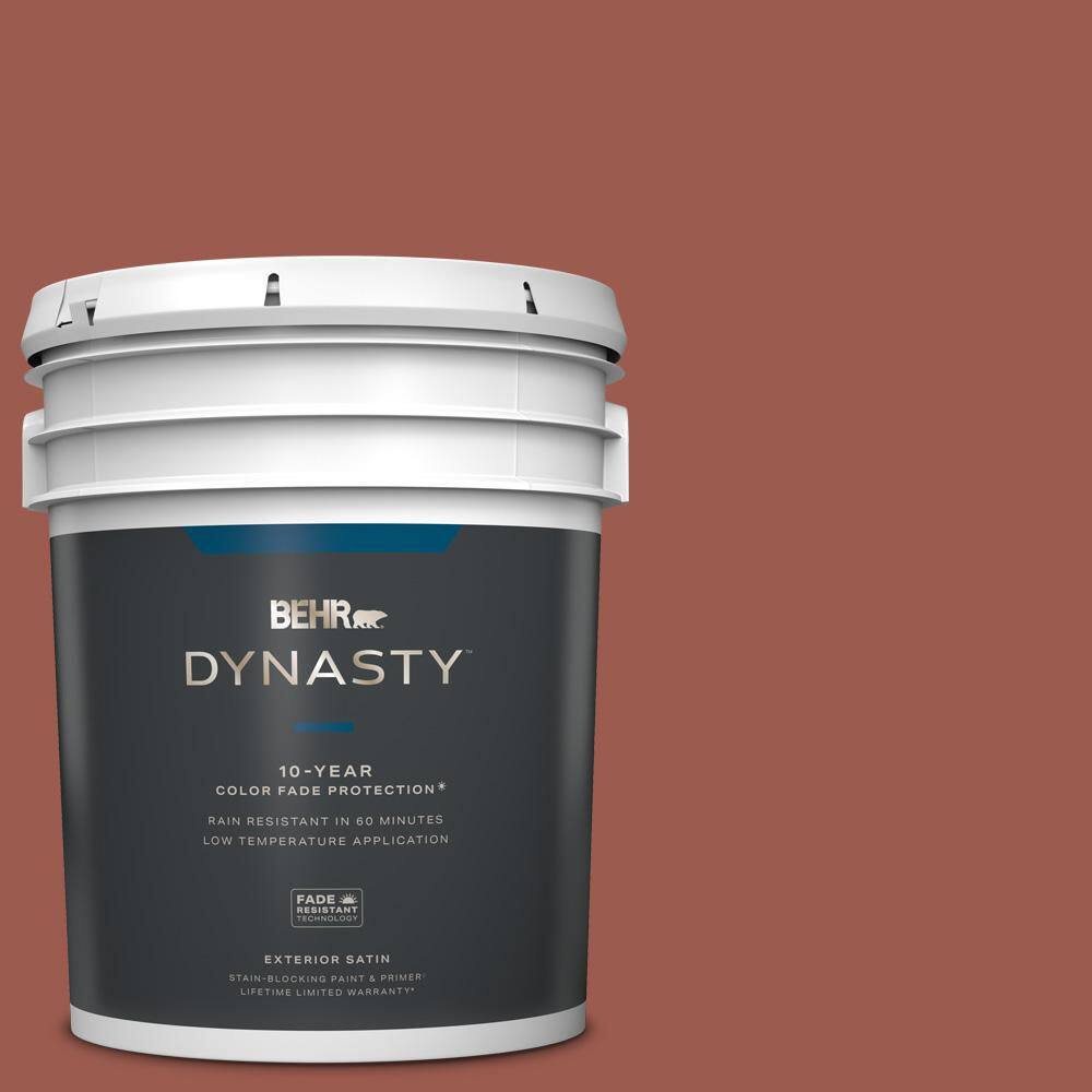 BEHR DYNASTY 5 gal. #ICC-106 Spicy Cayenne Satin Enamel Exterior Stain ...