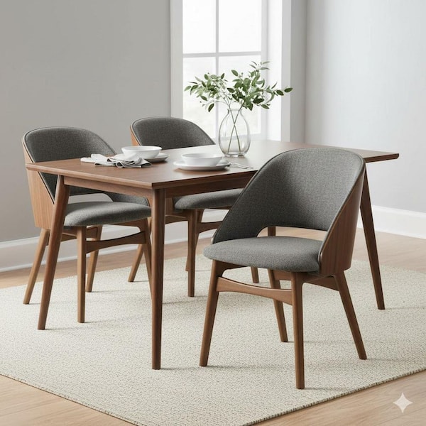 HOME IMPORTS EMPORIUM Dark Walnut Fabric Side Chair Set of 2 with ...