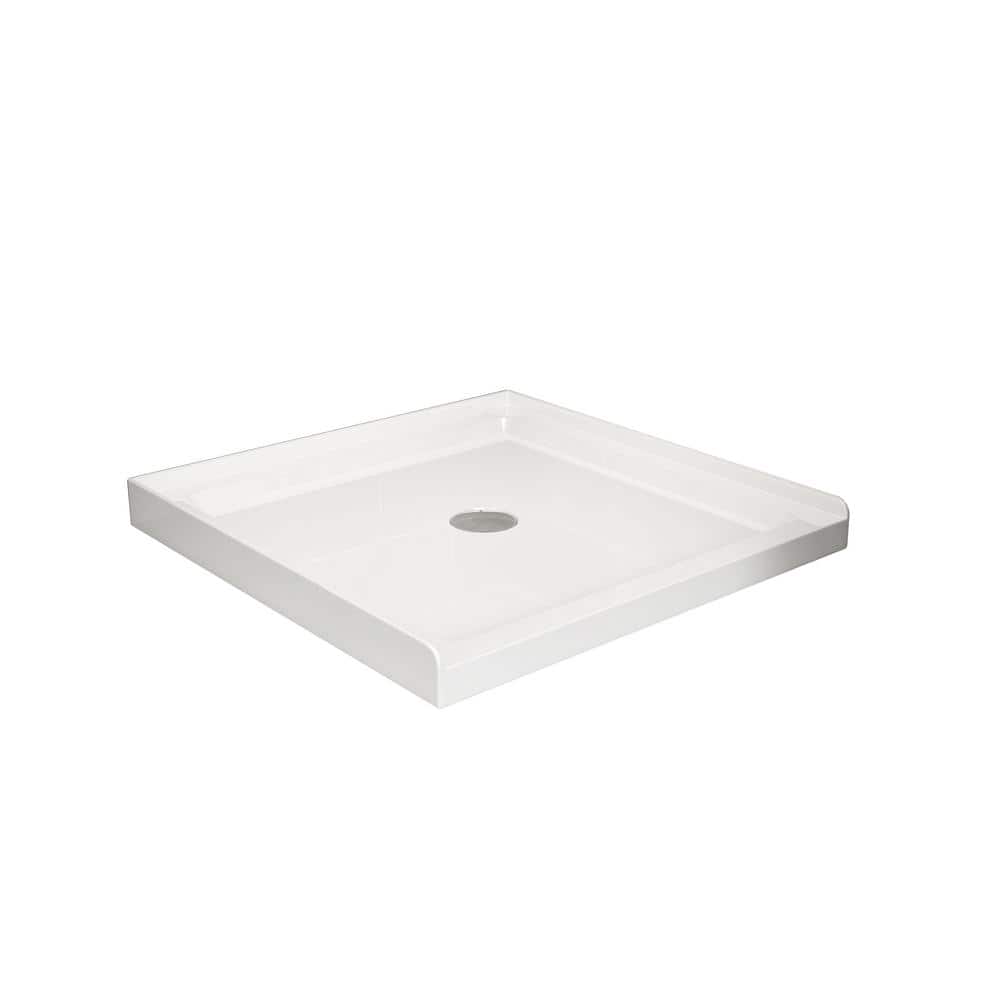 Flynama 36 in. L x 36 in. W Shower Corner Pan Base，Centered Drain and ...