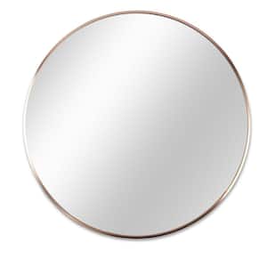 32 in. W x 32 in. H Large Round Mirror with Gold Aluminum Frame for ...