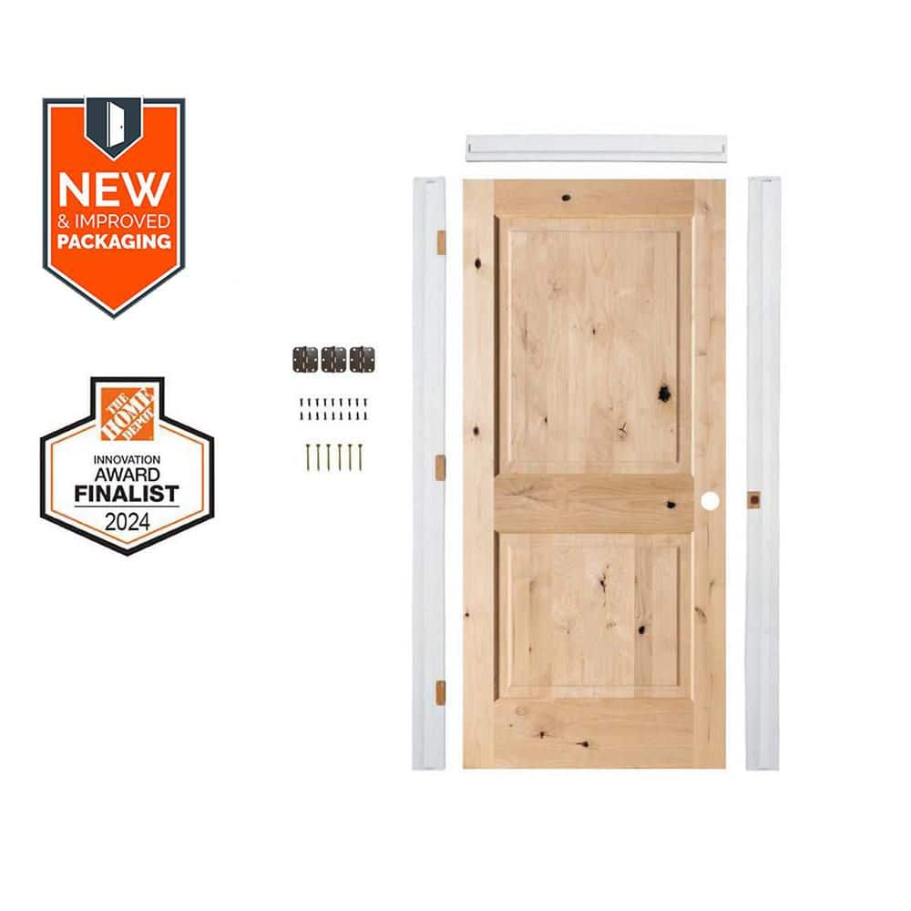 Krosswood Doors Assembly Required 24 in. x 80 in. Knotty Alder Square ...