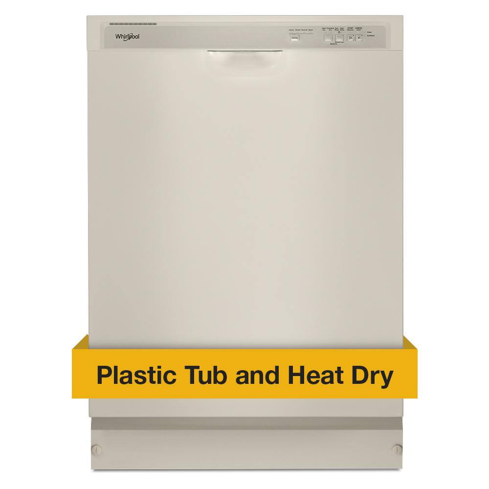Whirlpool 24 in. Front Built-In Tall Tub Dishwasher in Biscuit with 4 ...