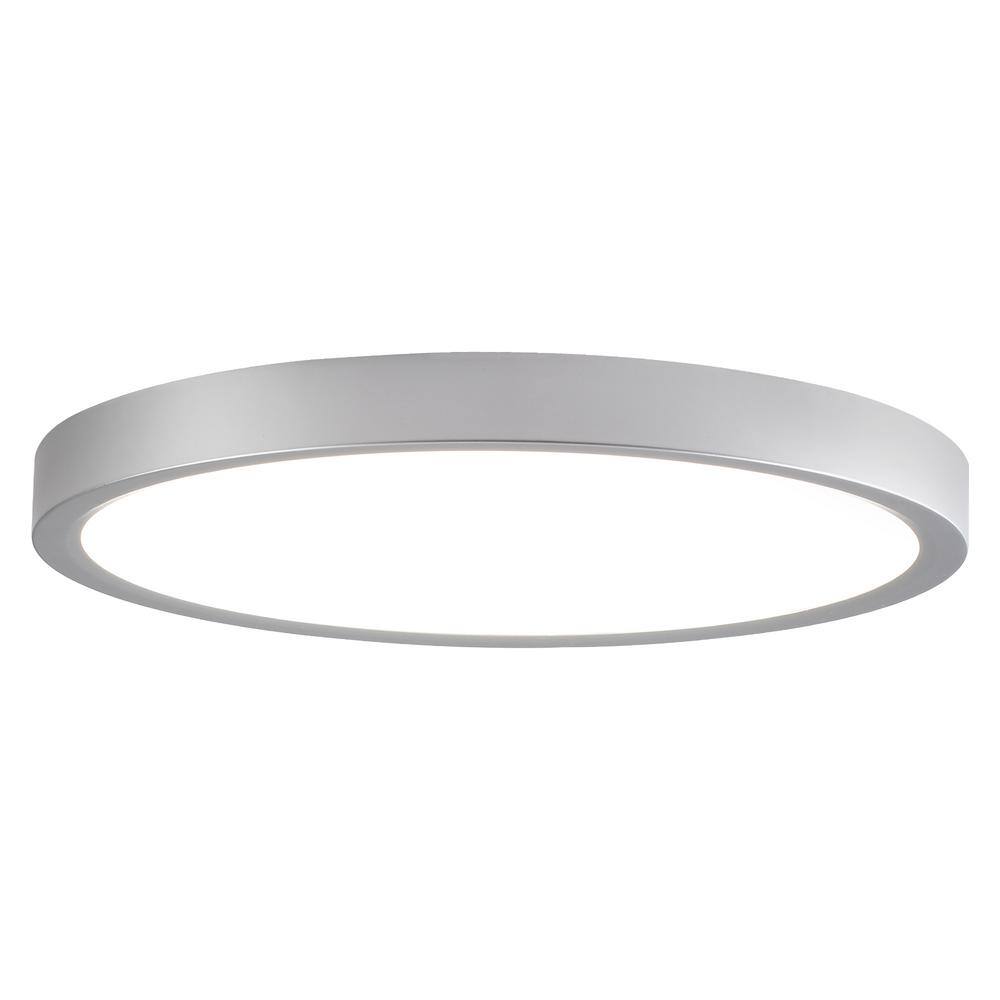 ADSENSTY 9.06 in. 1Light Silver Modern Round LED Flush Mount Ceiling ...