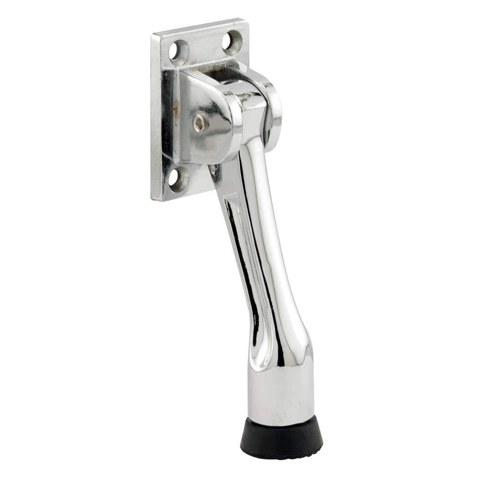 Prime-Line Door Holder 4 in. Zinc Diecast Chrome-Plated Finish Drop ...
