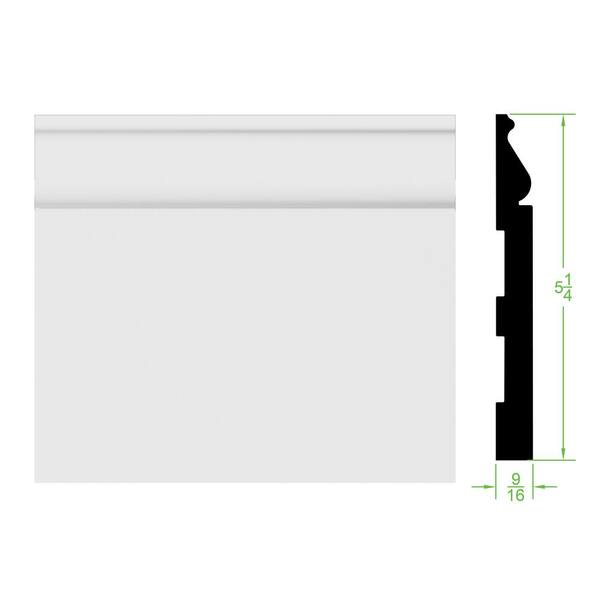 TRIMFINITY 9/16 in. x 5-1/4 in. x 96 in. WM 5163 EcoPoly Interior ...