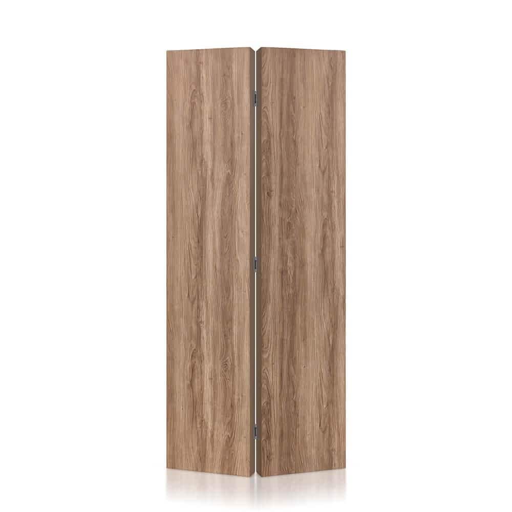CALHOME 20 in. x 90 in. Hollow Core Walnut Composite Texture Bi-Fold ...