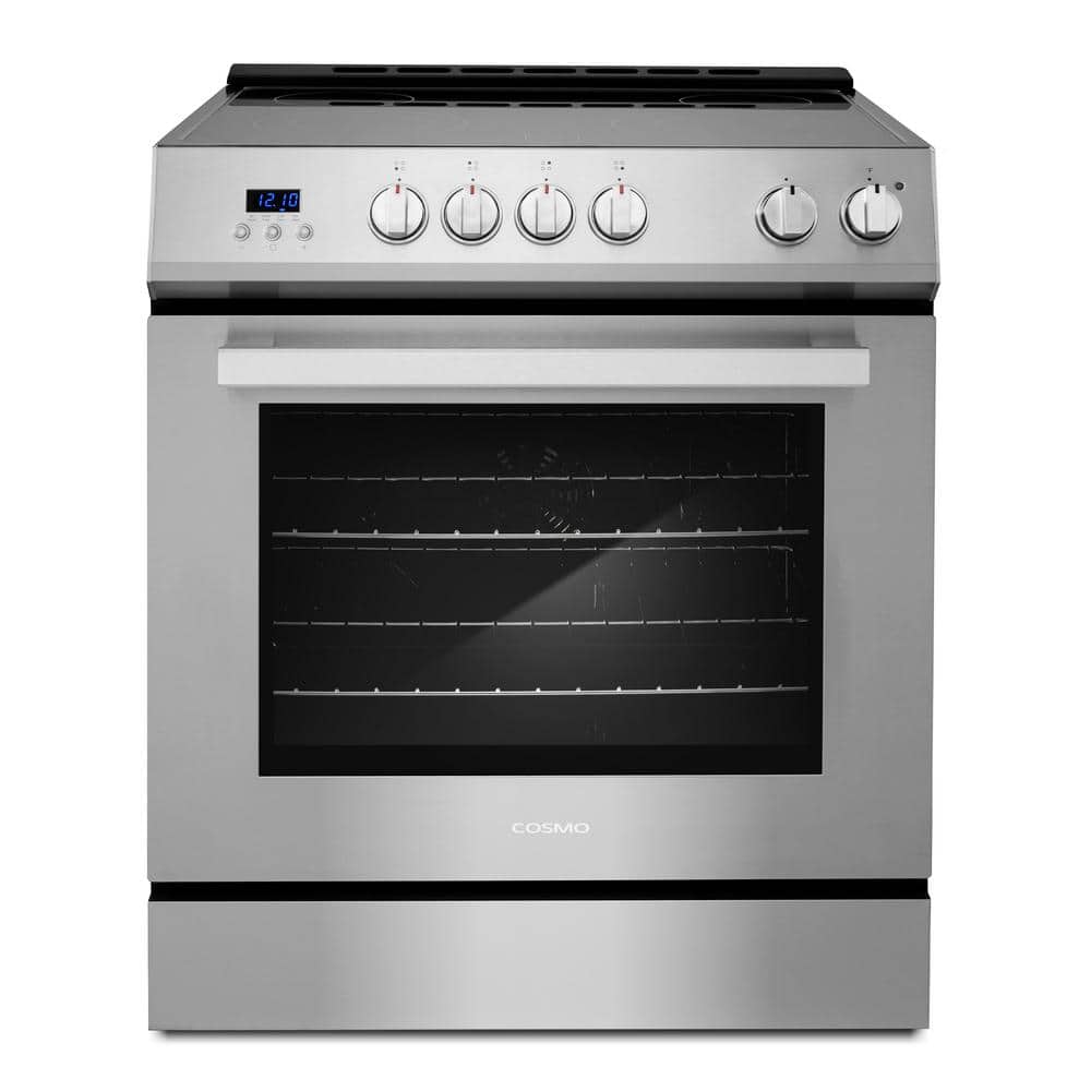 Cosmo 30 in. Stellar Collection 5.0 cu. ft. Electric Range with 4 Burner Glass Cooktop and ...