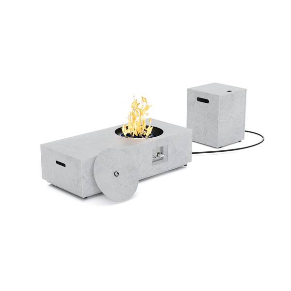 Reviews for eVita 48 in. 50000 BTU Gas Fire Pit with Marble Color Metal ...