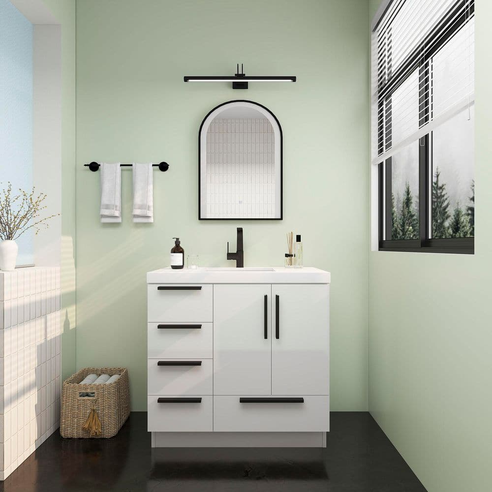 BV Better Vanity Carla 36 in. W x 20 in. D x 35 in. H Single Sink ...