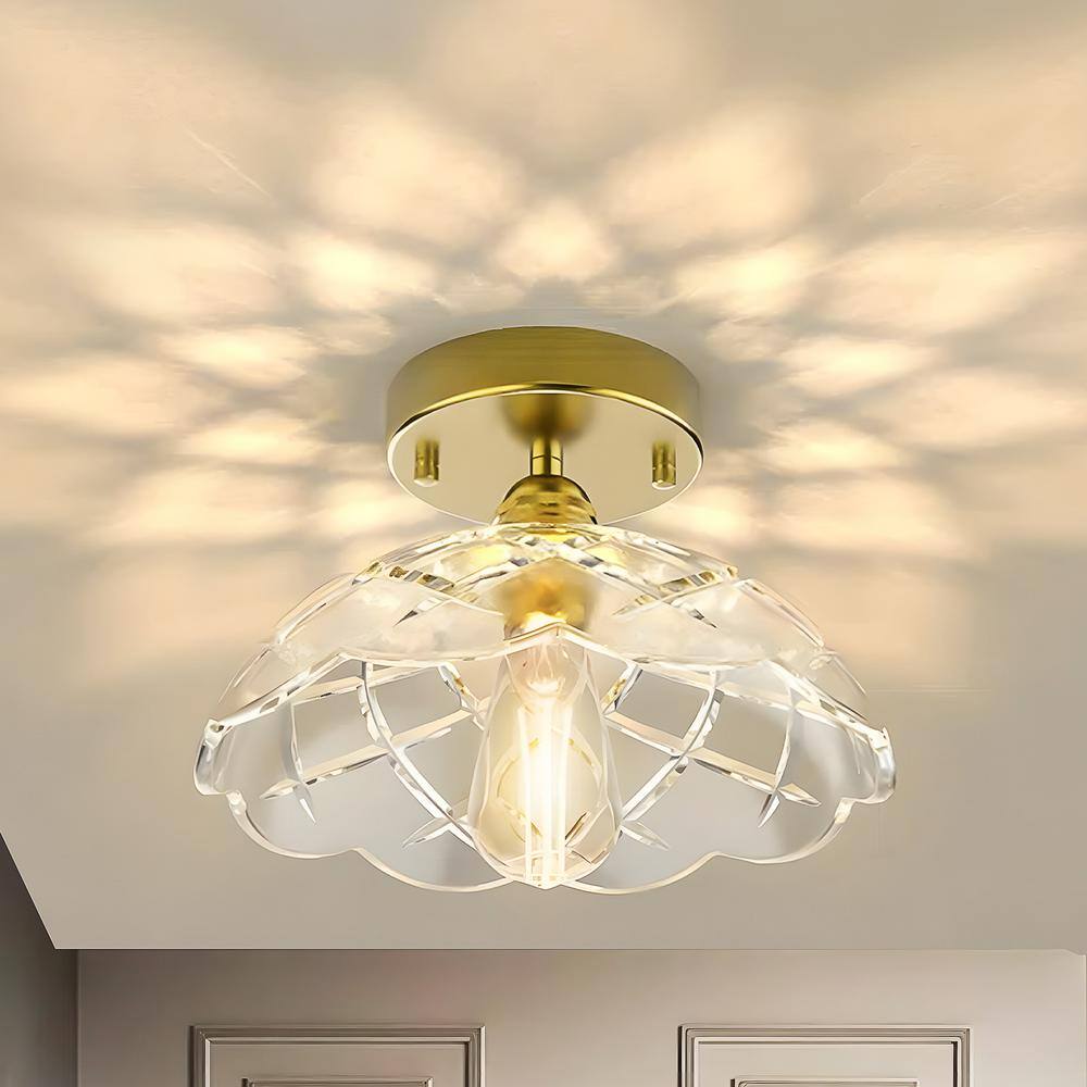 TOZING 10 in. White Modern Indoor Semicircular Novel Mesh Grid Lace ...