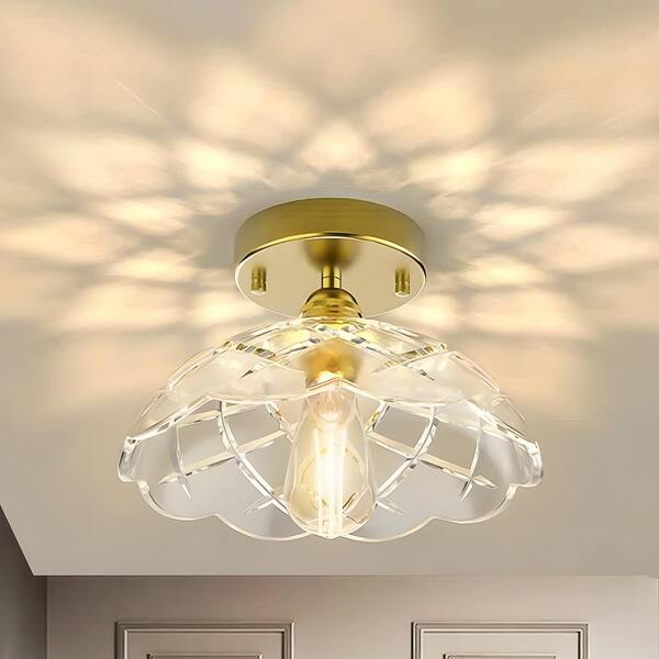 TOZING 10 in. White Modern Indoor Semicircular Novel Mesh Grid Lace ...