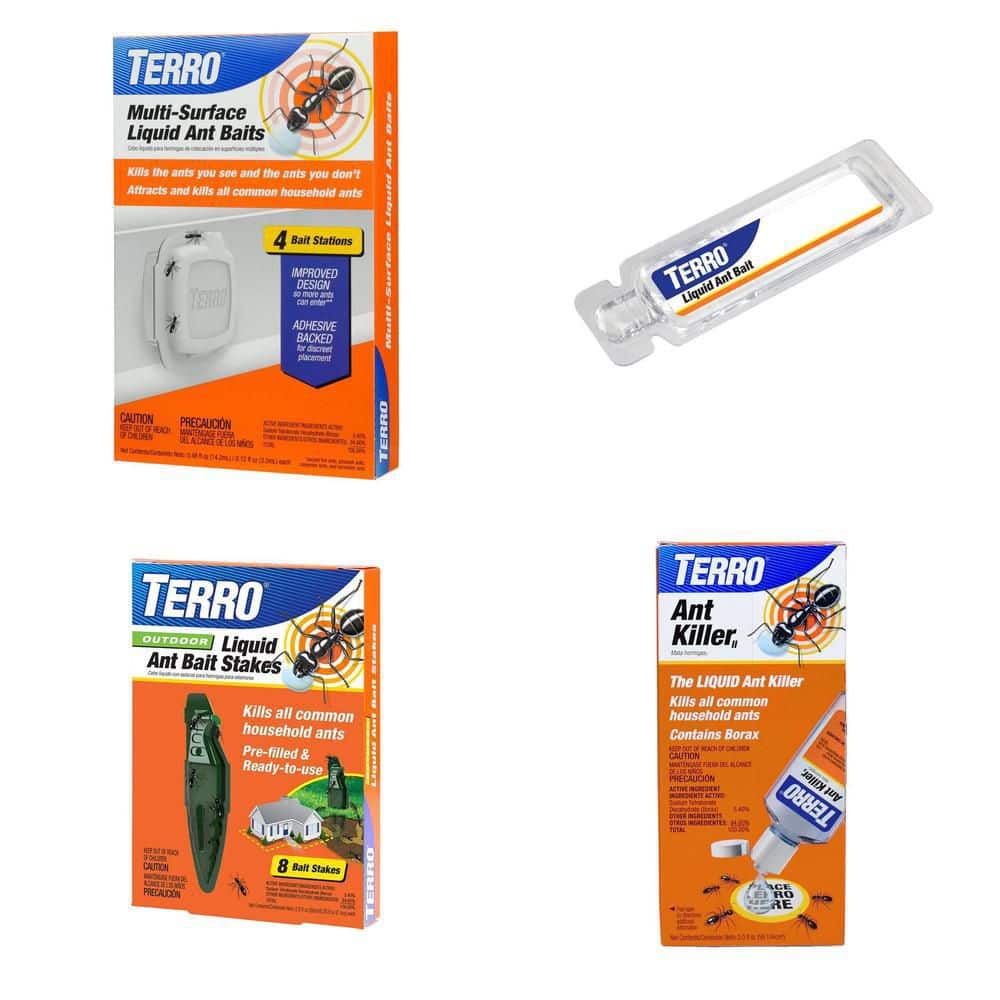 TERRO Indoor/Outdoor Liquid Ant Killer Baits and 2 oz. Insect Killer ...