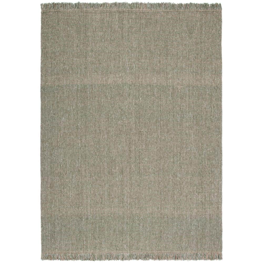 SAFAVIEH Natural Fiber Green/Beige 8 ft. x 10 ft. Woven Thread Area Rug ...