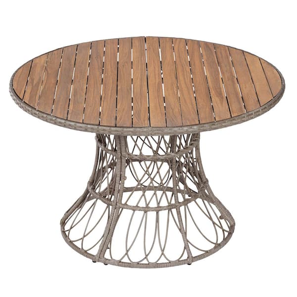 CHRISTOPHER KNIGHT HOME Penelope Brown Round Solid Wood Top Patio ...