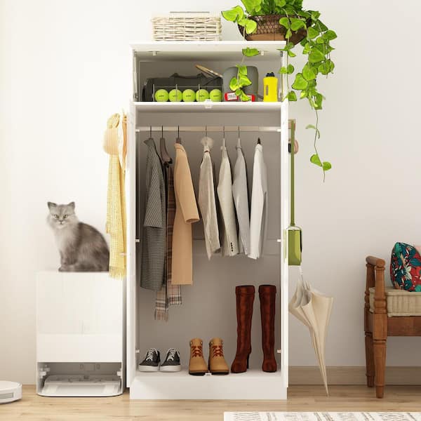 Armoire hanging closet store