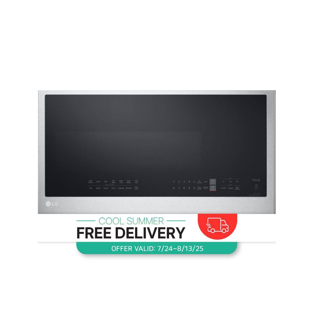 LG 2.1 cu. ft. 30 in. Width PrintProof Stainless Steel 1,050-Watt Smart ...