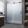 Aston Langham XL 68 - 72 in. x 80 in. Frameless Sliding Shower Door with Ultra-Bright Frosted ...