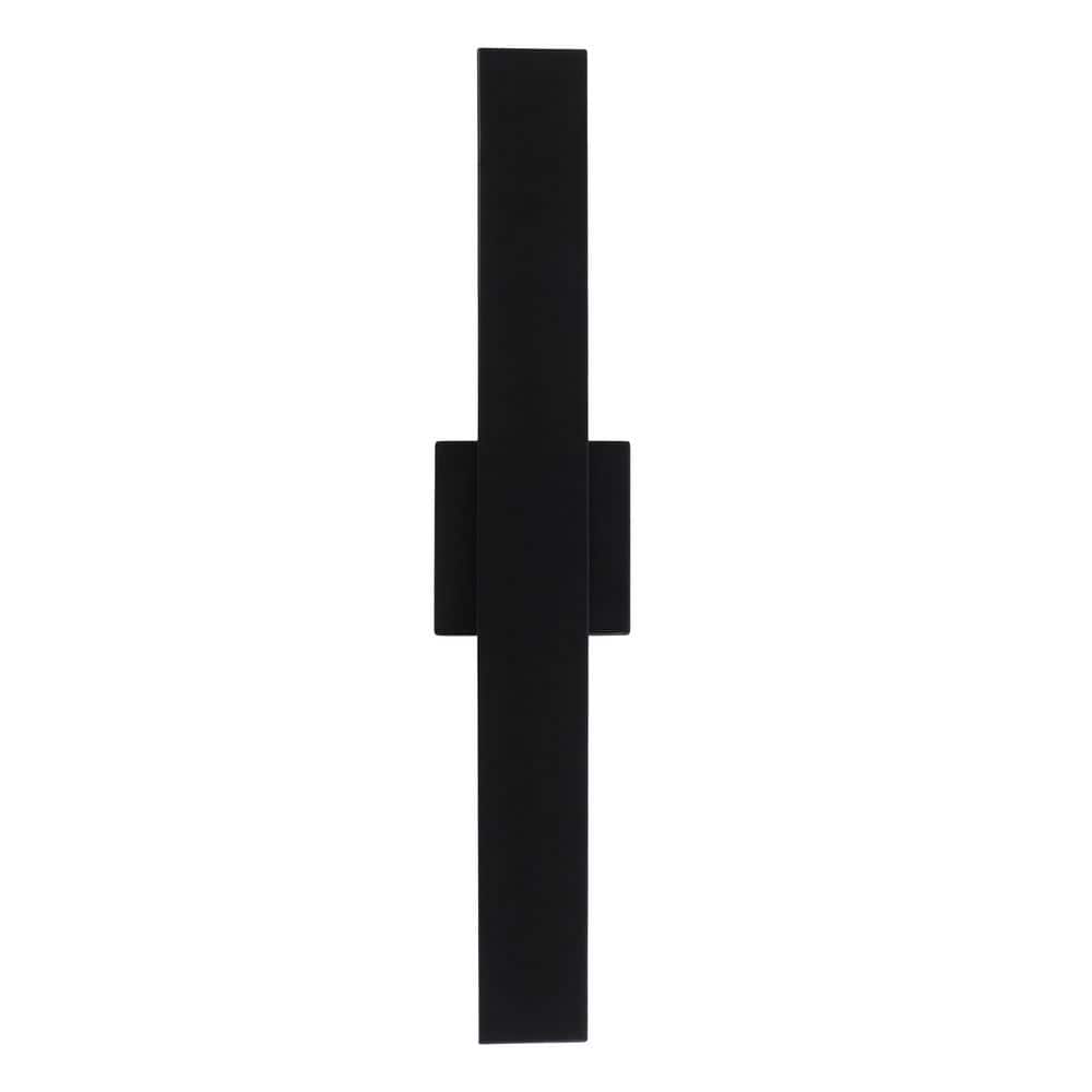 Uixe 22 in. Black Rotary Base Integrated LED Outdoor Hardwired Wall ...