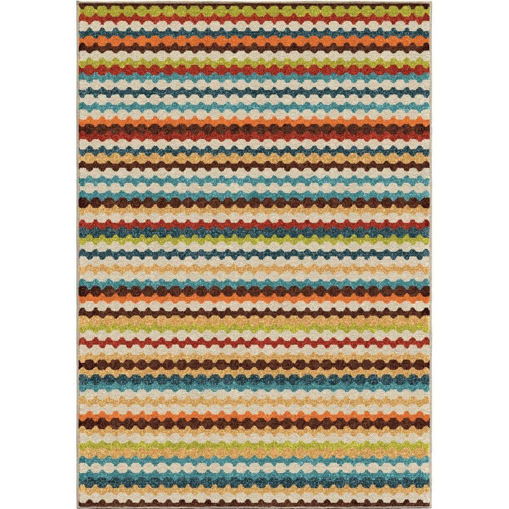 Orian Rugs Jumping Jack Gemstone Striped 6 ft. x 10 ft. Indoor/Outdoor ...