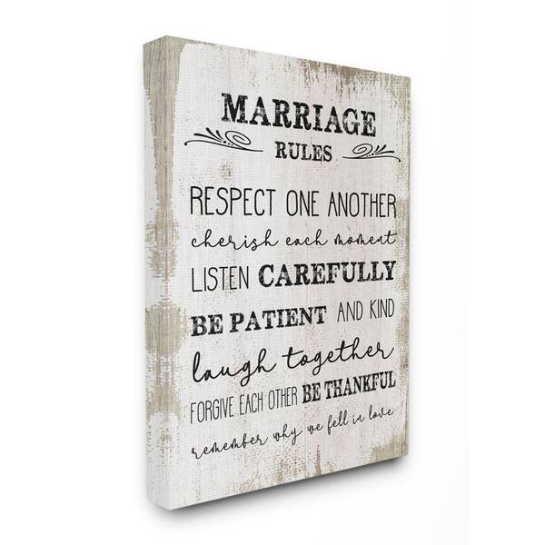 Stupell Industries 16 in. x 20 in. "Marriage Rules Home Family ...