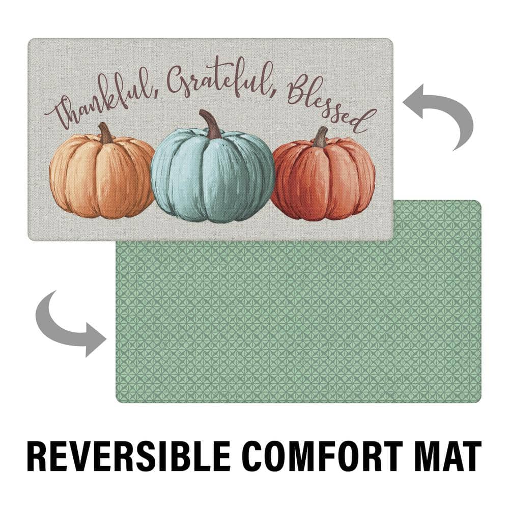 Home Accents Holiday Pumpkins 20 in x 36 in Reversible Comfort Mat ...