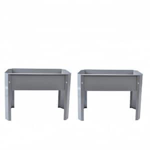 31 in. x 31 in. x 16 in. Wood Raised Planter with Legs in Gray PPS ...