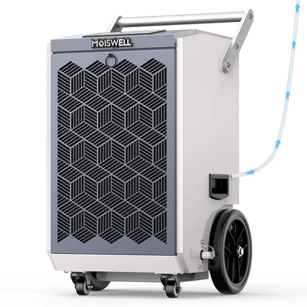 Moiswell 160 pt. 7,000 sq. ft. Bucketless Commercial Dehumidifier with ...