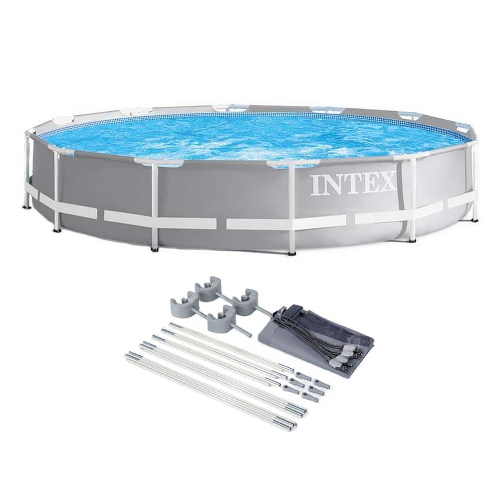 Intex 12 ft. x 30 in. Prism Metal Frame Above Ground Round Swimming ...