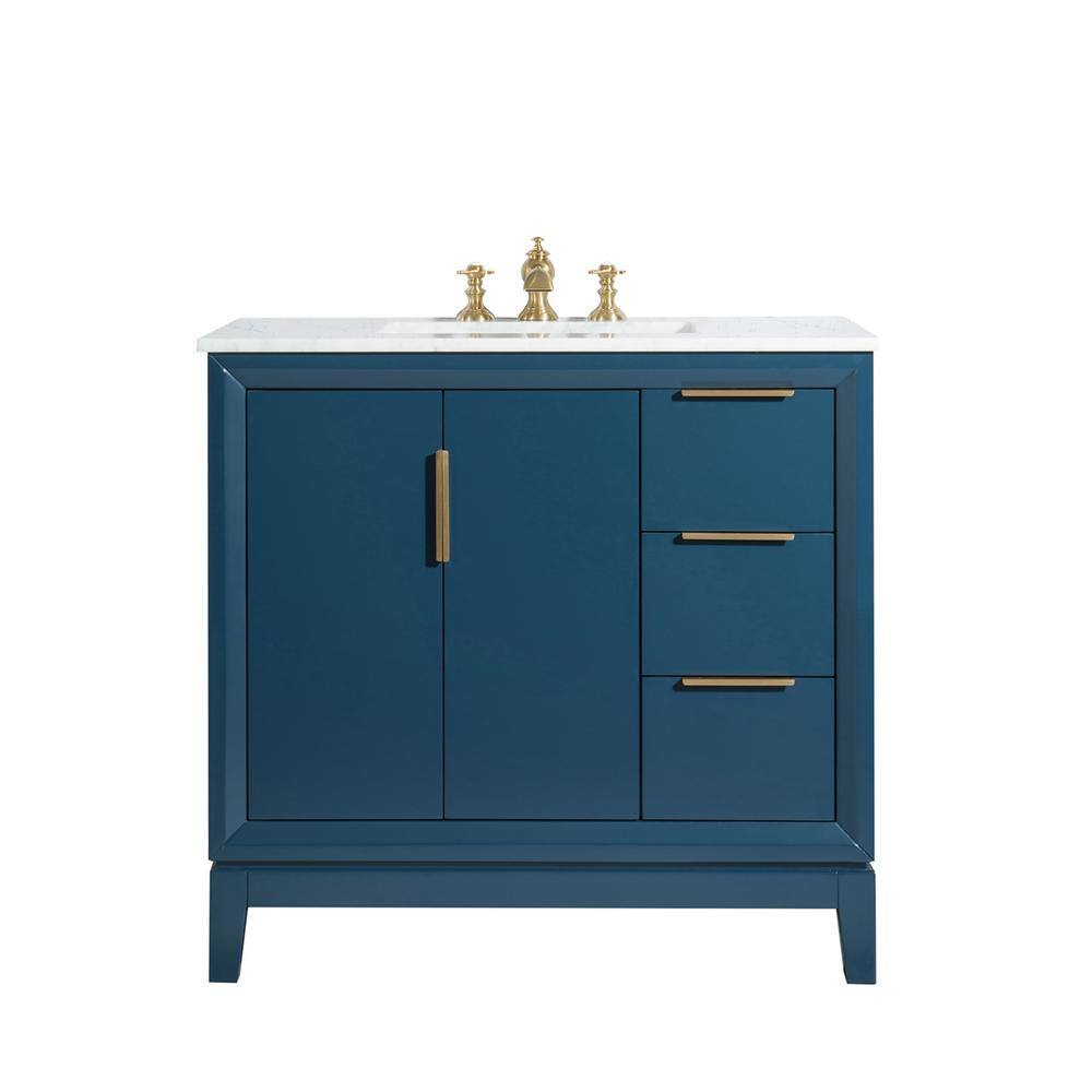 Water Creation Elizabeth 36 in. Bath Vanity in Monarch Blue with ...