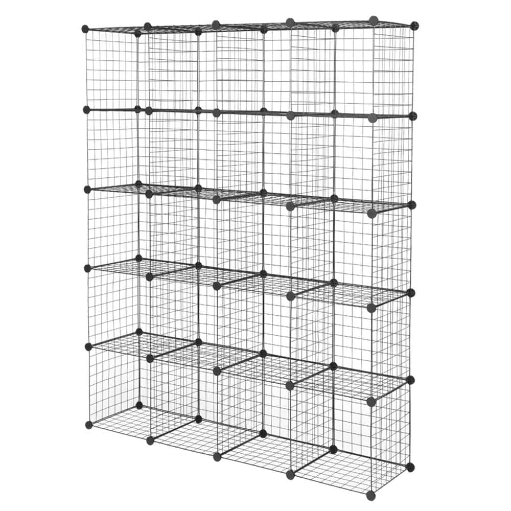 Karl home 5 Tiers Metal Cube Grid Wire Cube Household Shelving Unit in ...