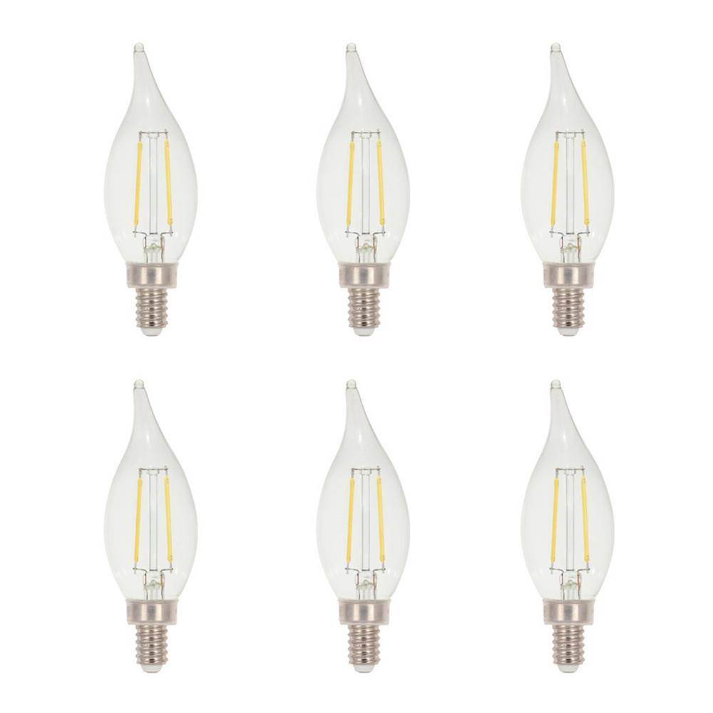 Westinghouse 40-Watt Equivalent CA11 Dimmable Clear E12 Edison Filament LED Light Bulb 3000K (6 ...